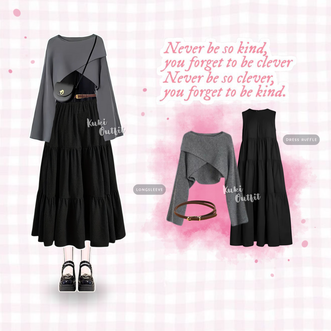 Oneset Dress OOTD Outfit Korean Style - KK199 – kukioutfit
