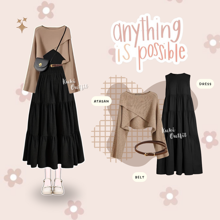 Oneset Dress OOTD Outfit Korean Style - KK199 – kukioutfit